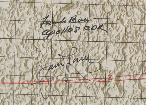 James Lovell And Frank Borman Signed Apollo Lunar Orbit Chart RR