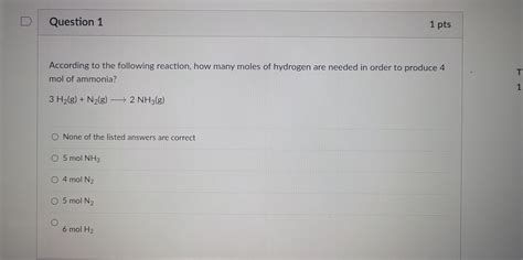 Solved Question Pts According To The Following Reaction How Many