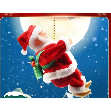 Boneco Papai Noel Na Corda Sobe E Desce Musical Br1502 Shopee Brasil