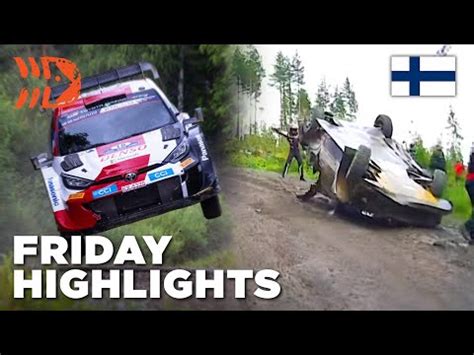 Video Shock Rovanper Crash Wrc Rally Finland Friday Highlights