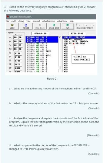 solved 3 based on the assembly language program alp shown