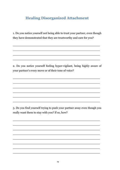 Secure Attachment Worksheets