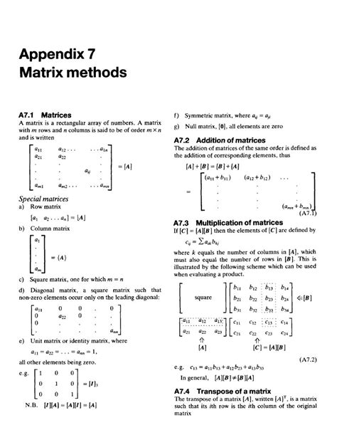 appendix 7 matrix methods a7 1 matrices pdf matrix mathematics euclidean vector