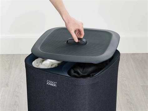 Kosz Na Pranie Dwukomorowy Joseph Joseph Tota 60L Black W Calvado
