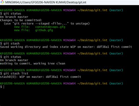 git working with stash geeksforgeeks