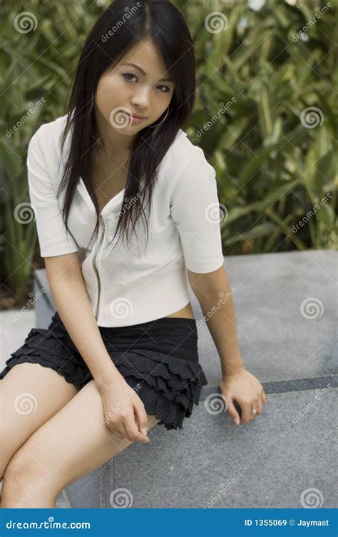 Asiatische Frau Stockbild Bild Von Beiläufig Diaphragma 1355069