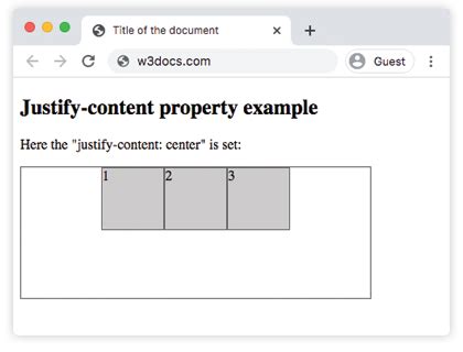 CSS Justify Content Property