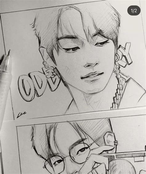 Kpop Drawings Art Drawings Sketches Simple Cartoon Drawings Pretty