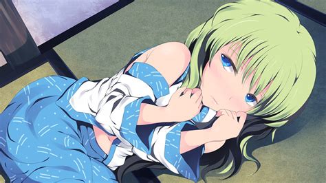 640x960 Resolution Green Haired Female Anime Character Touhou