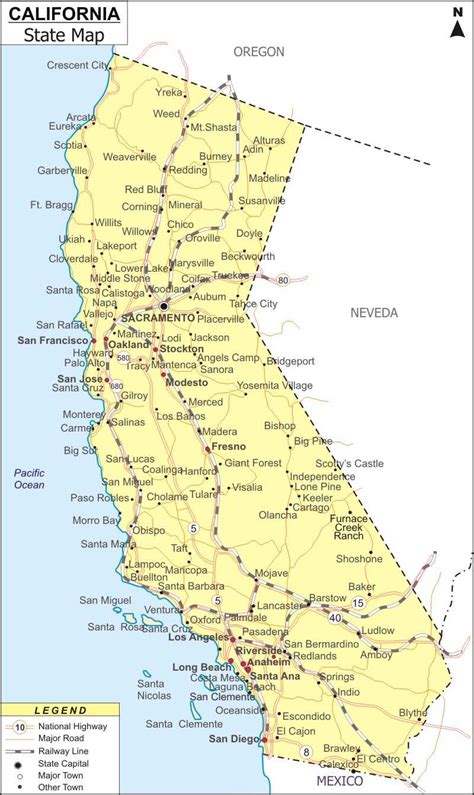 California Map Map Of California Cities Roads CA Map USA 100352 Hot