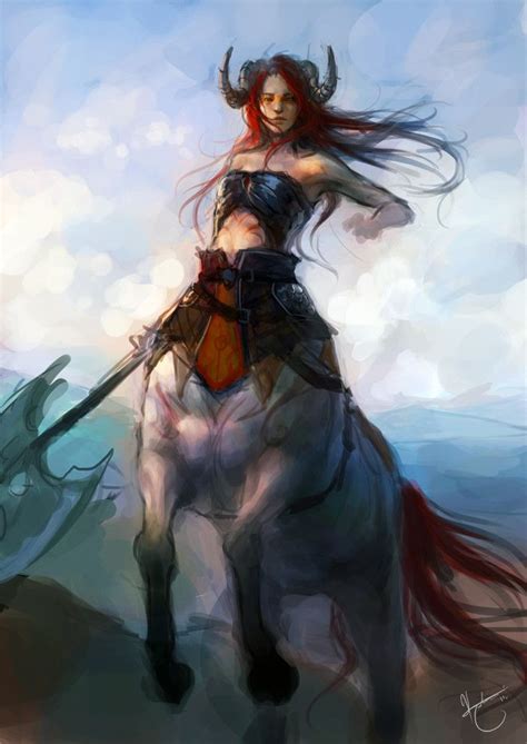 Barbarian Centauress Female Centaur Centaur Character Art