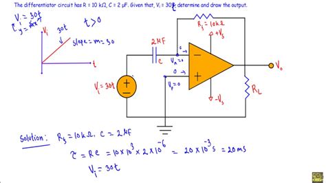 Operational Amplifier Voltage Differentiator Circuit Diagram