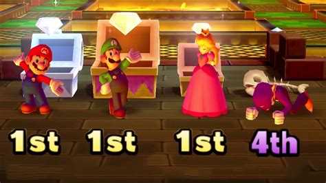 Mario Party Star Rush Minigames Mario Vs Luigi Vs Peach Vs Waluigi
