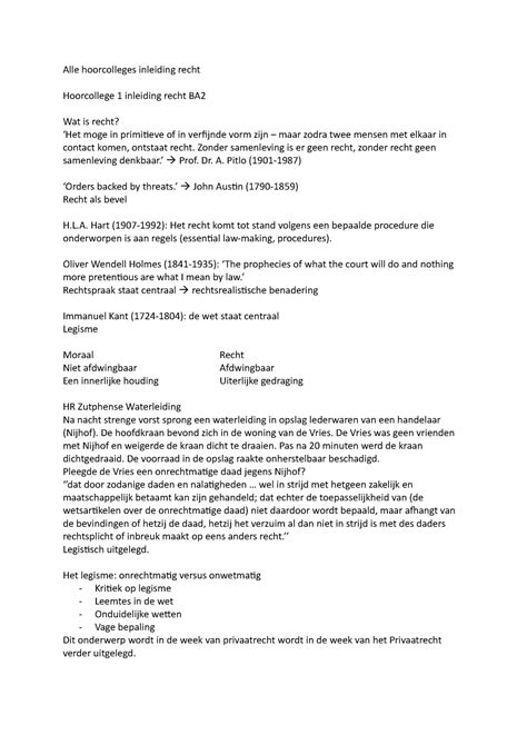 Alle Hoorcolleges Inleiding Recht Alle Hoorcolleges Inleiding Recht