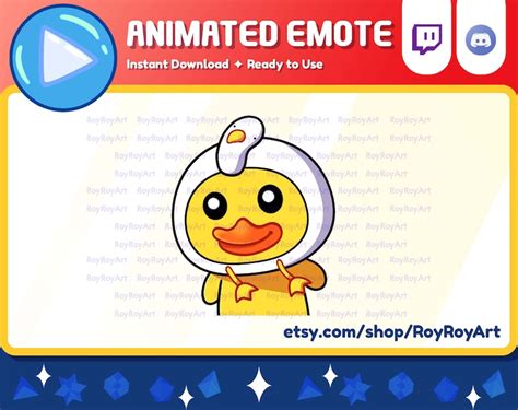 Twitch Emote Animated Yellow Duck Wiggle Dancing Emote Etsy