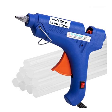 PRECYZYJNY PISTOLET DO KLEJU NA GORĄCO 100W 11mm KLEJ NA GORĄCO 200cm