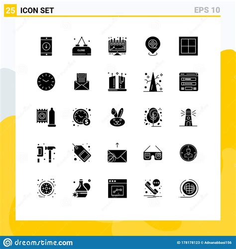 Universal Icon Symbols Group Of 25 Modern Solid Glyphs Of House