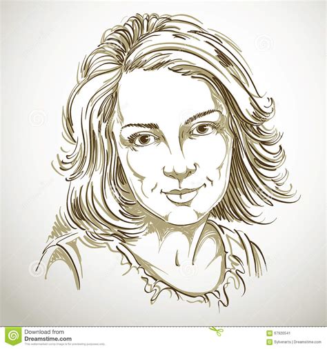 Grafisk Vektor Attraktiv Hand Dragen Illustration Av Vit Hud Vektor