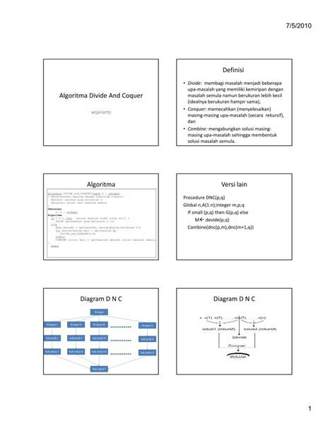 PDF 11 12 Algoritma Divide And Coquer Ppt Blognya Maz Wied