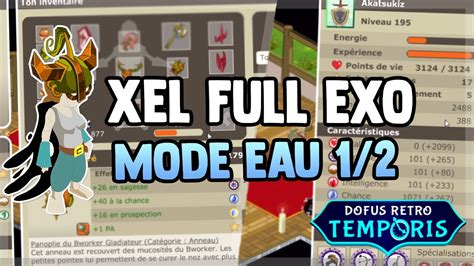 Dofus Retro Temporis Le Stuff Rox De Mon Full Eau Full Exo