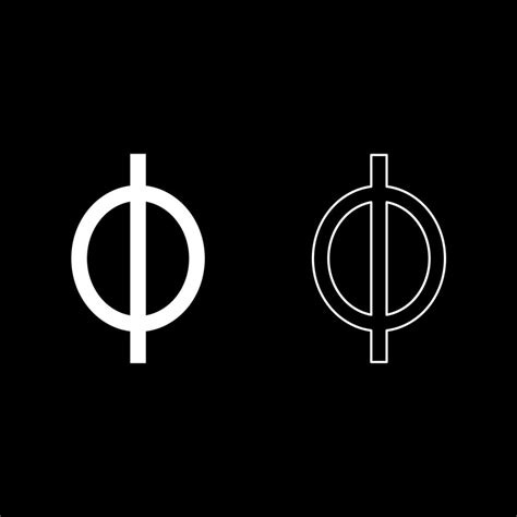 Phi Greek Symbol Small Letter Lowercase Font Icon Outline Set White