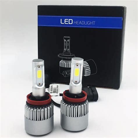 X S H Cob Led Car Headlight Bulb Beam W Lm K White Light