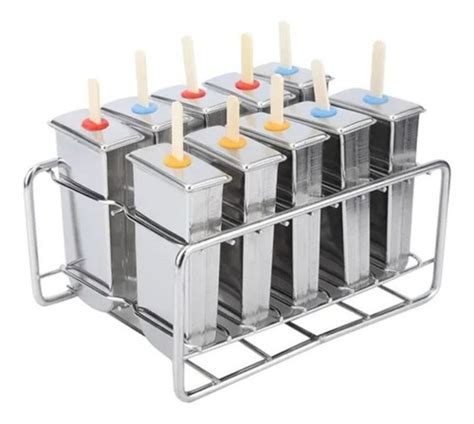 Molde Para Paletas Acero Inoxidable 10 Piezas Placa De J Meses Sin
