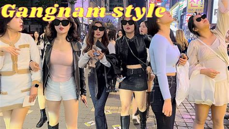 4K Gangnam style 강남의 환상적인 분위기 nightlife Gangnam street in seoul