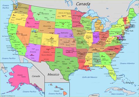 Mappa Stati Uniti Cartina USA AnnaMappa