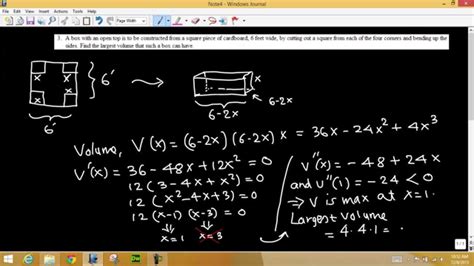 optimization construction of a box with open top youtube