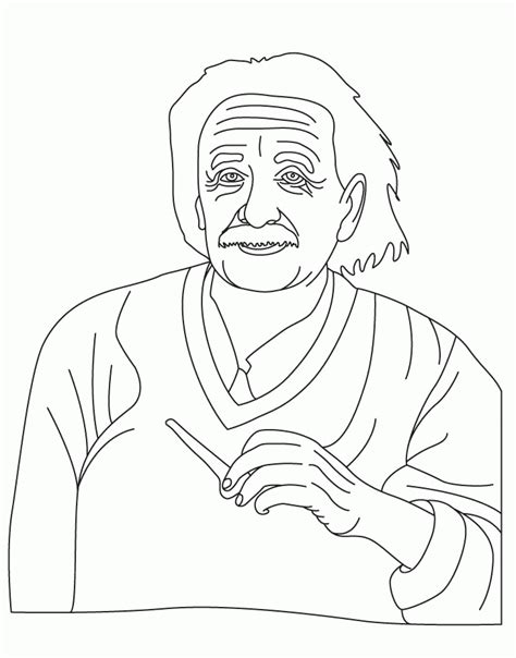 Printable Albert Einstein Coloring Page Clip Art Library