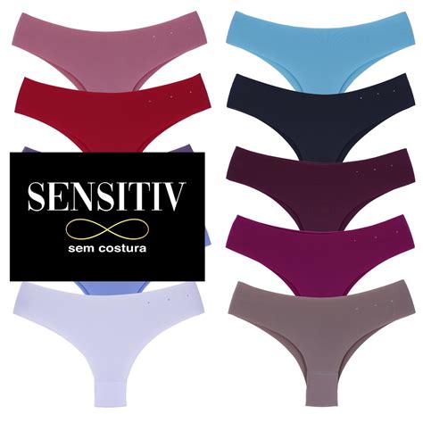 Kit Calcinhas Tanga Sensitiv Sem Costura Corte Laser Original