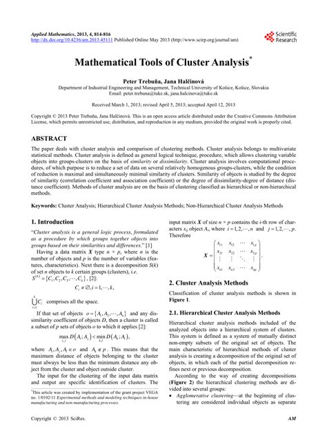 pdf mathematical tools of cluster analysis
