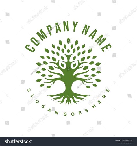 Unique Circle Oak Tree Root Leaf Stock Vector Royalty Free 2309375251
