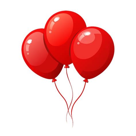 Vector Realista Globos Rojos D Aislados En El Fondo Globos De Aire De