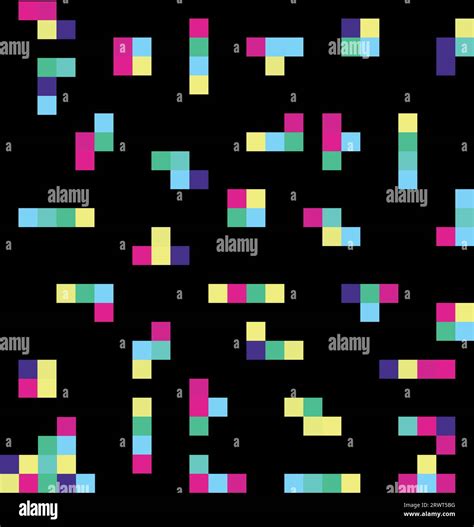 Seamless Pattern Brick Pieces Game Background Old Video Game Square