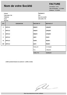 Facture Excel Marocaine Exportable En PDF Facture Word
