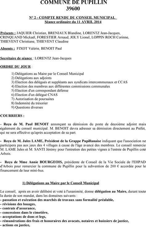 COMPTE RENDU SOMMAIRE DE LA SEANCE DU CONSEIL MUNICIPAL DU Jeudi 24
