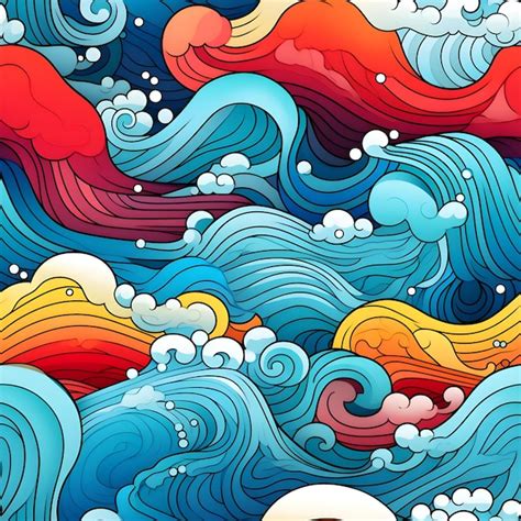 Ilustraci N Gr Fica De Ondas Y Puntos De Alto Detalle Patr N De Colores