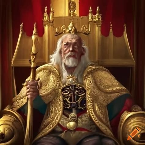 Portrait Of A Dignified Elder King On The Throne On Craiyon