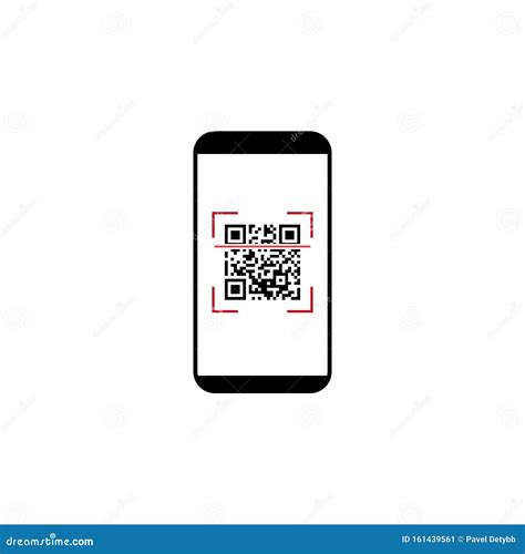 Smartphone Qr Code Icon Vector Illustration Flat Design Stock