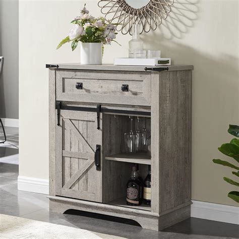 Amazon OKD Farmhouse Coffee Bar Cabinet 32 Sliding Barn Door