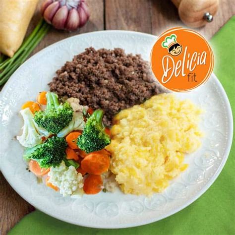 Carne Moída Vagem Cenoura Arroz e Feijão Delícia Fit