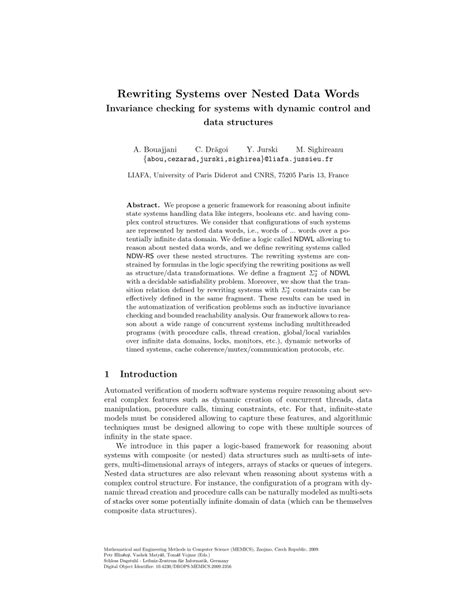 pdf rewriting systems over nested data words
