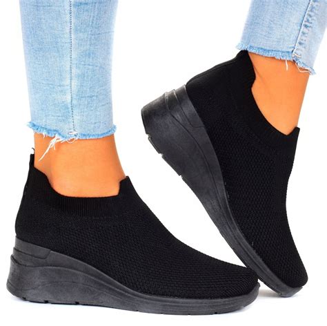 CZARNE ADIDASY Damskie BUTY Sportowe Na Koturnie 12672634460
