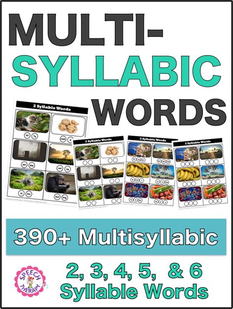 430 Free Multisyllabic Words List Activity Bundle Speech