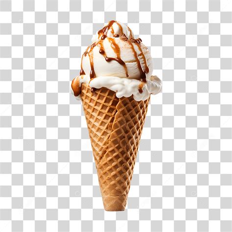 Sorvete De Casquinha Saboroso E Delicioso Calda PNG Transparente