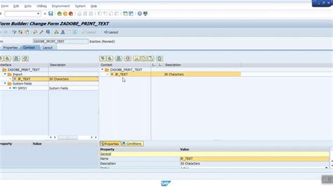 Sap Adobe Forms Print A Simple Text Field On Form Layout Youtube