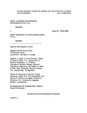 Fillable Online 5dca In The District Court Of Appeal Of The State Of