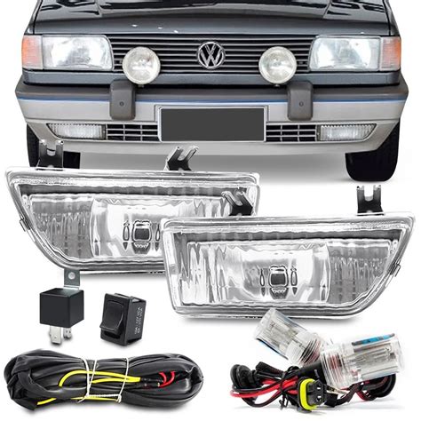 Kit Farol De Milha Auxiliar Neblina Gol Parati Saveiro Voyage Quadrado